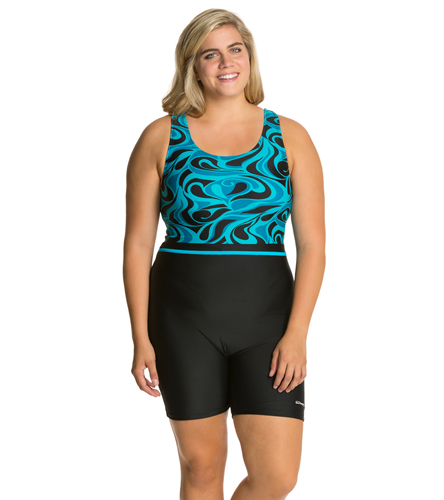Women's Plus Size One Piece Water Aerobic Swimsuits at SwimOutlet.com