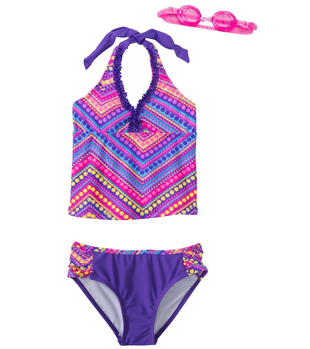 Jump N Splash Girls' Boho Two-Piece Swimsuit w/ Free Goggles (7yrs ...