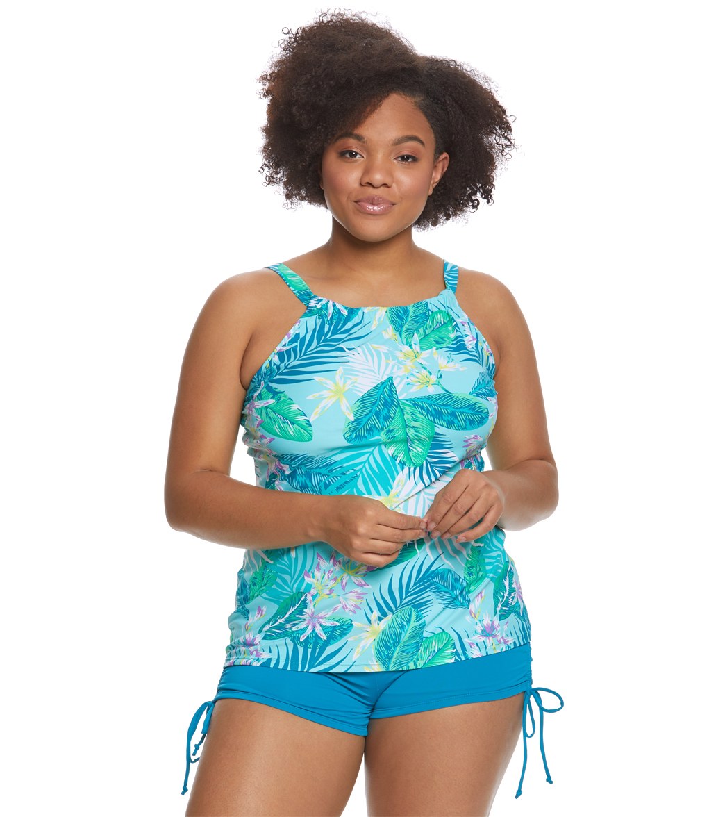 Beach House Plus Size Palm Tropical Blair Tankini Top at SwimOutlet.com ...