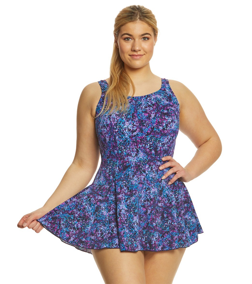 T H E Plus Size Mastectomy Galaxy Swimdress At Free