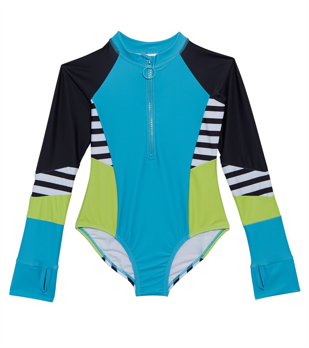 Limeapple Girls Life Is A Beach Louise Long Sleeve One Piece Swimsuit
