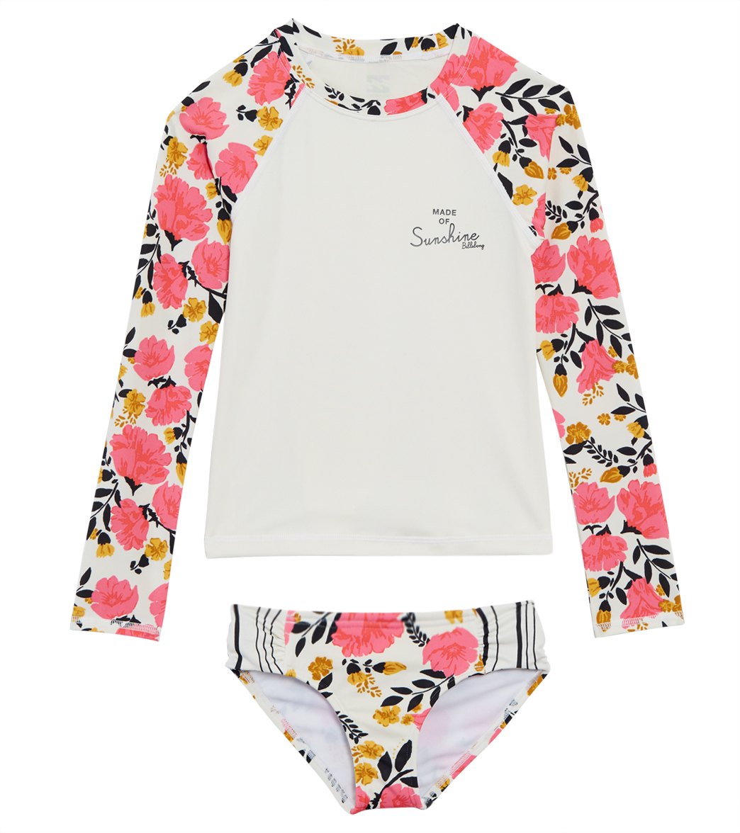 Billabong Girls' Sun Dream Long Sleeve Rash Guard Set (Little Kid, Big ...