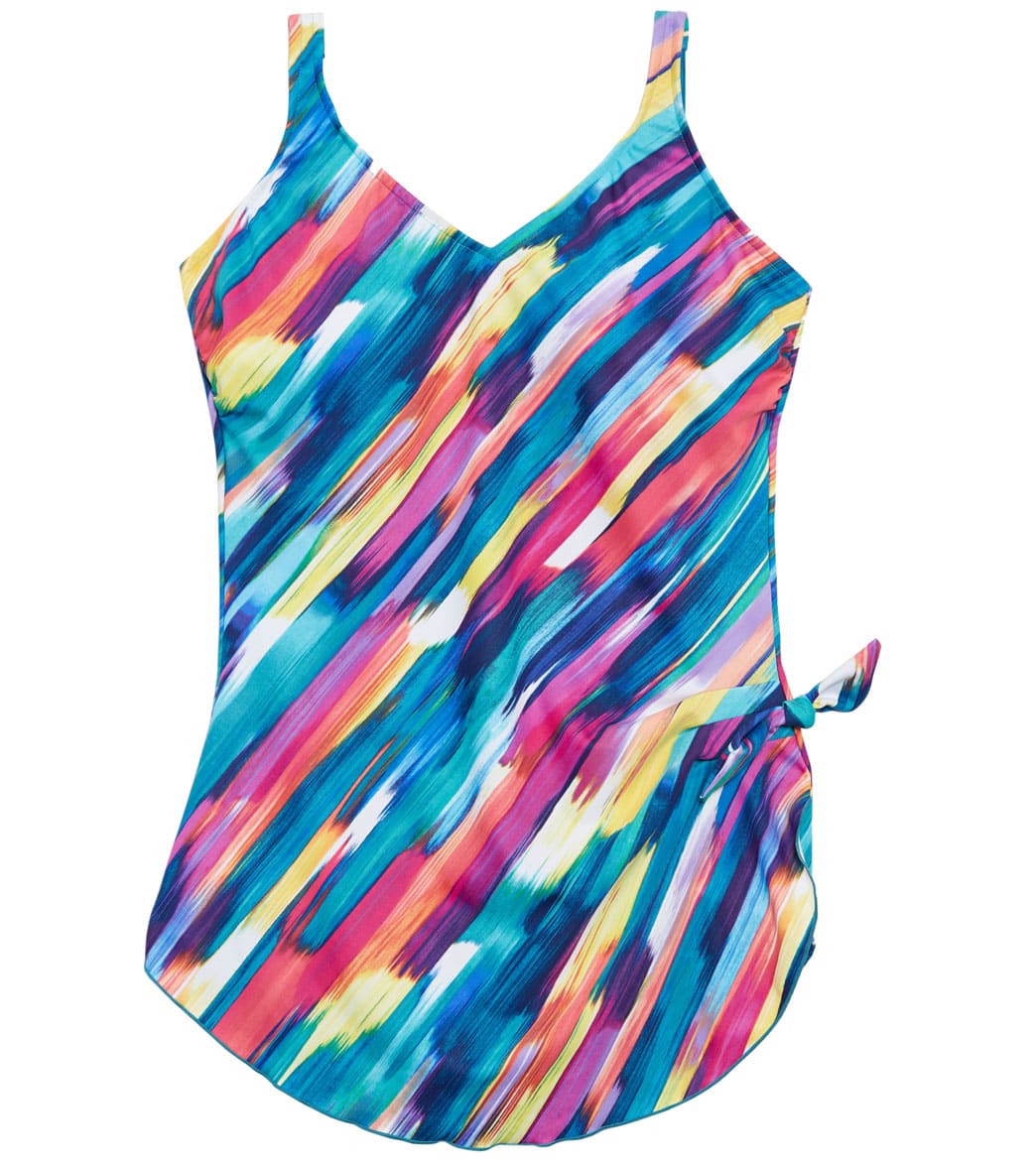Maxine Plus Size Chlorine Resistant April Showers Wide Strap Sarong One